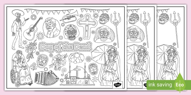Day of the Dead Doodle (teacher made) - Twinkl