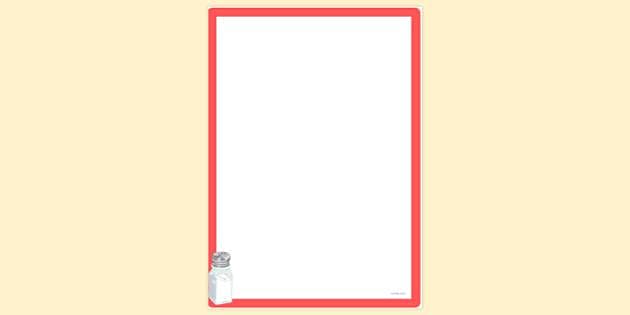 Simple Blank Salt Shaker Page Border | Page Borders | Twinkl