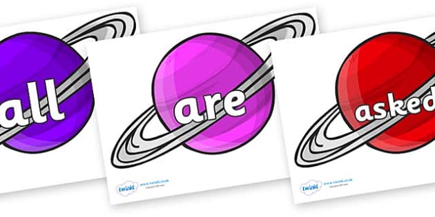 FREE! - Tricky Words on Planets (teacher made) - Twinkl