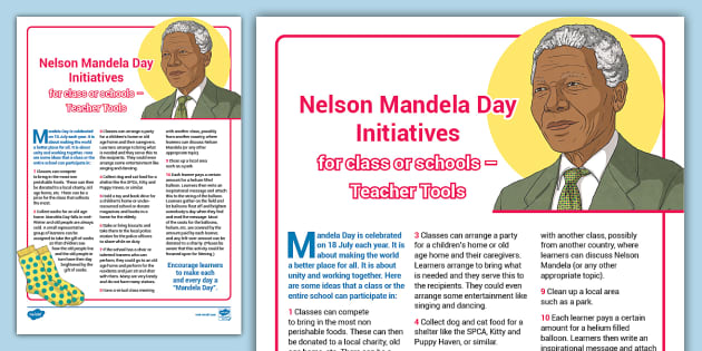 Nelson Mandela Day Initiatives for Schools (teacher made)