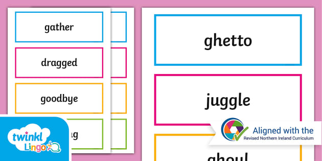 Linguistic Phonics Stage 5/6 Phase 4a 'g/gh' Sound Word Cards