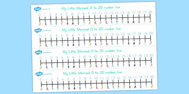 The Little Mermaid Number Lines 0-20 (teacher made) - Twinkl