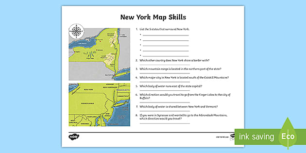 New York Map Skills Activity