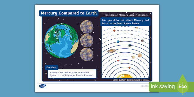 FREE! - Mercury Compared to Earth Activity Sheet - Twinkl