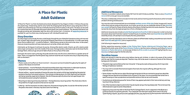'A Place for Plastic' KS2 Pollution Story | Adult Guidance