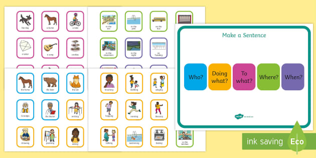Make A Sentence Who What Doing To What Where When? Activity