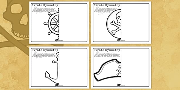 Pirate Symmetry Worksheets - pirate, symmetry, worksheets, sheet