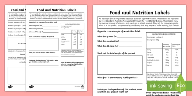 Food Labels Lesson Ks2