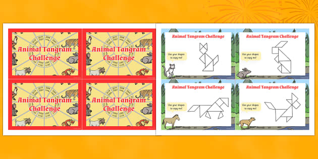 Chinese New Year Tangram Challenge Cards (teacher made)