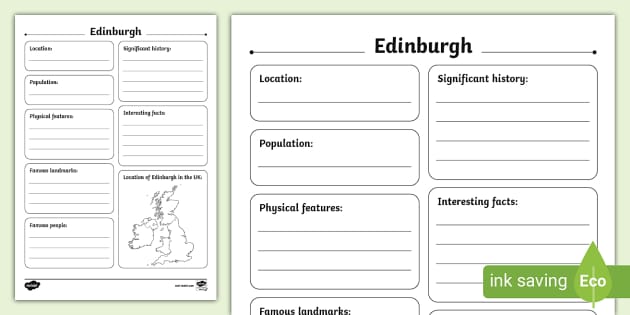 Edinburgh Fact File Template,Edinburgh - Twinkl