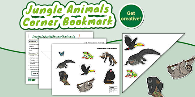 Jungle Animals Corner Bookmark