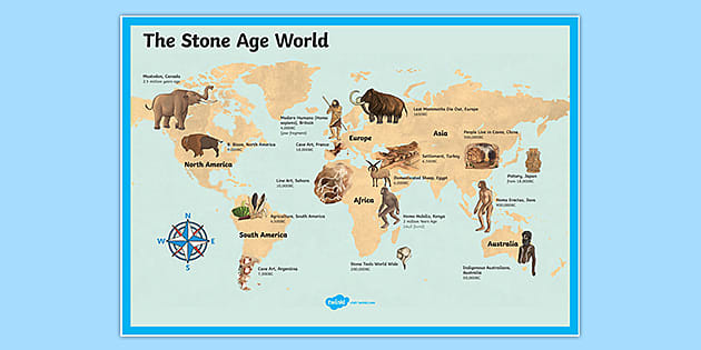 The Stone Age World Display Poster