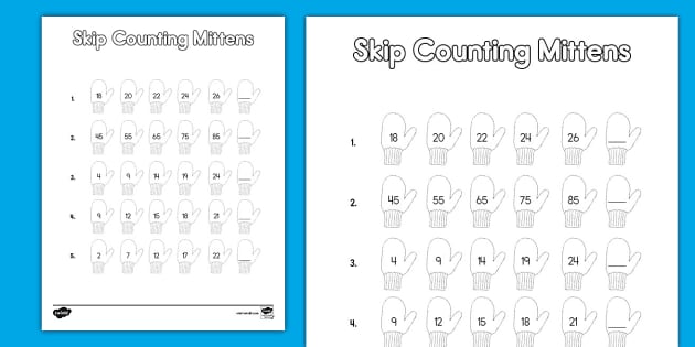 Second Grade Skip Counting Mittens Activity (Lehrer gemacht)
