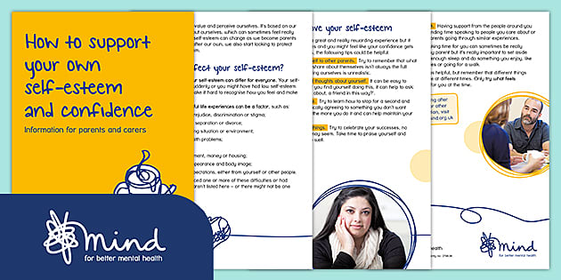 FREE How To Support Your Own Self Esteem Leaflet Mind Resources
