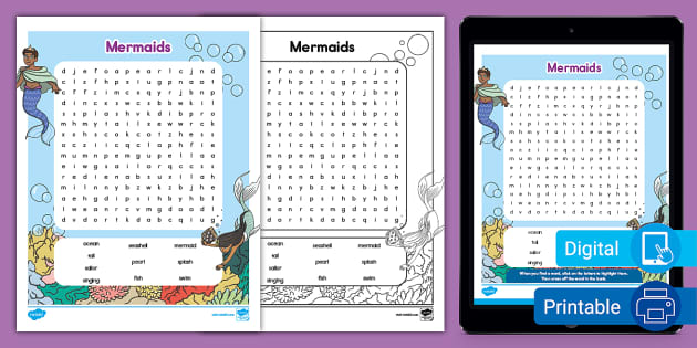 Mermaid Word Search | Resource | Twinkl USA - Twinkl