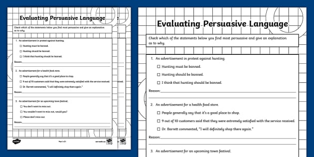 Evaluating Persuasive Language Activity for 6th-8th Grade Evaluating Persuasive Language Activity for 6th-8th Grade