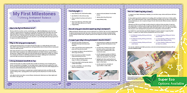 My First Milestones - Literacy Development Guide for Parents