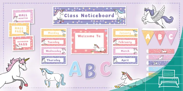 Unicorn Theme Classroom Organisation Decor (teacher made)