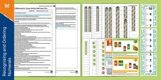 EYFS Maths Ordering Numbers to 10 Adult Input Plan - Twinkl