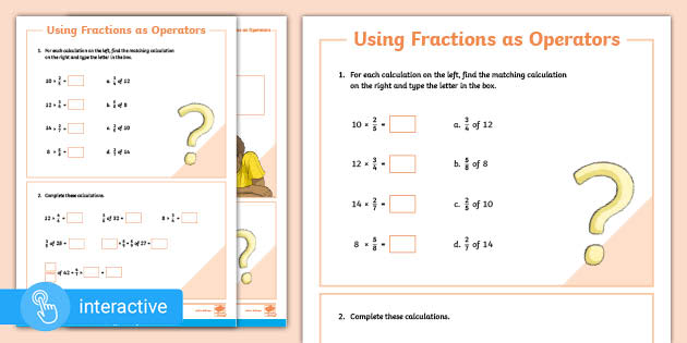 👉 Interactive PDF Y5 White Rose Using fractions as operators 👉 Interactive PDF Y5 White Rose Using fractions as operators
