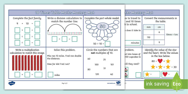 10 Times Table Maths Mastery Mat Hecho Por Educadores 10 Times Table Maths Mastery Mat Hecho Por Educadores