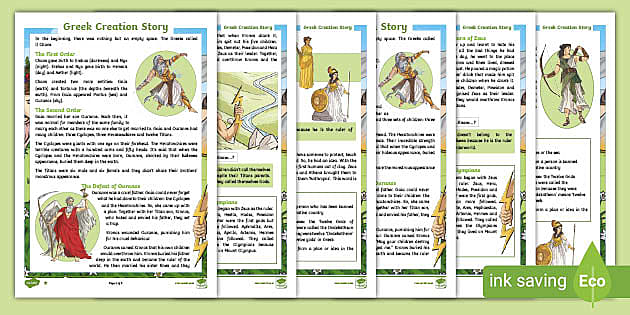 Creation Story in Greek Mythology for Kids - CfE - Twinkl
