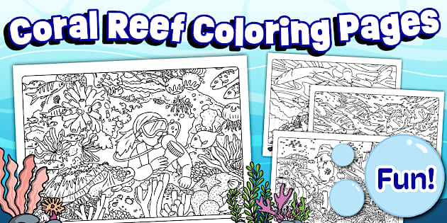 coral reef coloring sheet