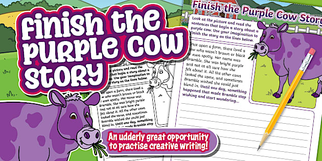 Finish the Purple Cow Story Worksheet