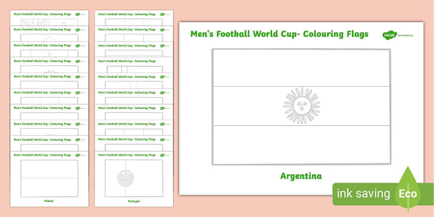 The Men's World Cup Colouring Flags (teacher made) - Twinkl