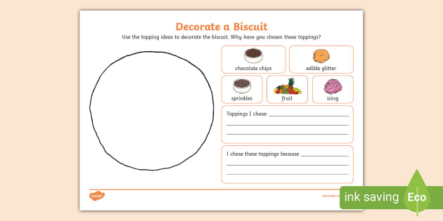 Decorate a Biscuit Worksheet (professor feito) - Twinkl