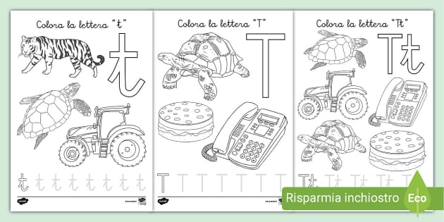 Lettera T | Foglio da colorare (teacher made) - Twinkl