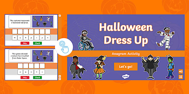 Halloween Dress Up Interactive Anagram Game (teacher made)