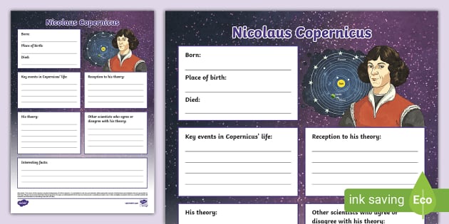 Nicolaus Copernicus Fact File Template (teacher made)