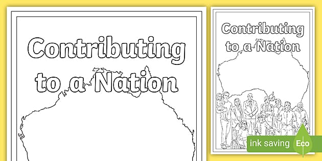 Contributing to a Nation Year 6 Integrated Unit Title Colouring Page