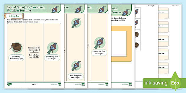 NZ Stage 2 and 3 Fractions Hunt and Display Pack - Twinkl