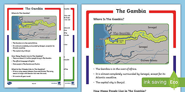KS1 The Gambia Fact File - Geography - Twinkl Resources