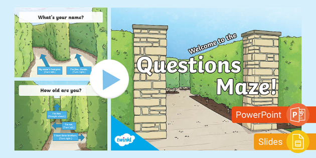 FREE! - ESL Beginner Activity | Questions Maze | ESL PowerPoint Game