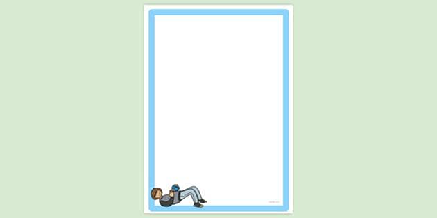 Simple Blank Beanbag Floor Exercise Page Border - Twinkl