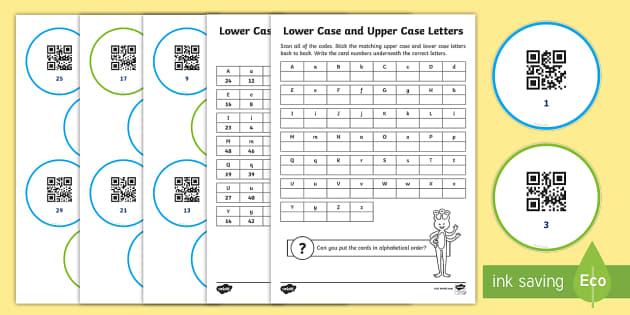 Lower Case and Upper Case Alphabet Code Hunter - Twinkl
