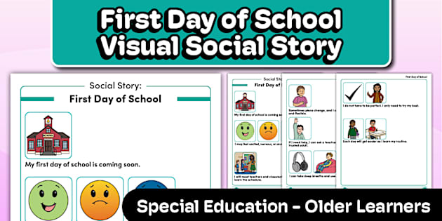 First Day of School Visual Social Story for Special Education | Older ...