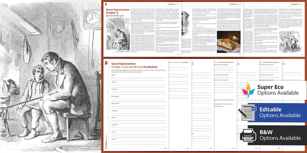 Great Expectations GCSE English Comprehension Worksheets