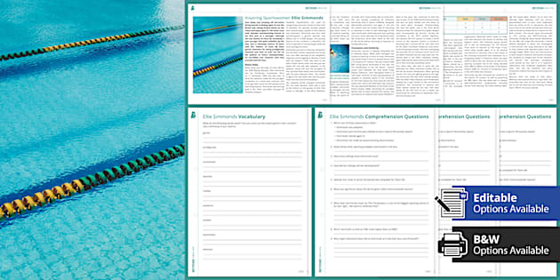 Ellie Simmonds Reading Comprehension (l'enseignant a fait)