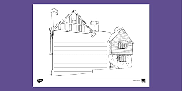 Tudor House Writing Template (teacher made) - Twinkl