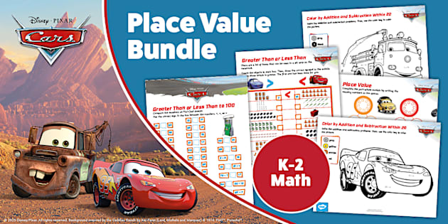 Cars: Place Value Activity Pack for K-2nd Grade