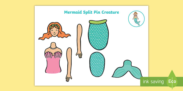Mermaid Split Pin Creature (teacher made)