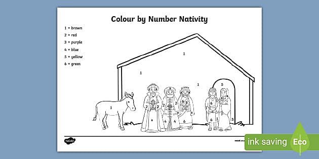 Nativity Color By Numbers (Teacher-Made) - Twinkl