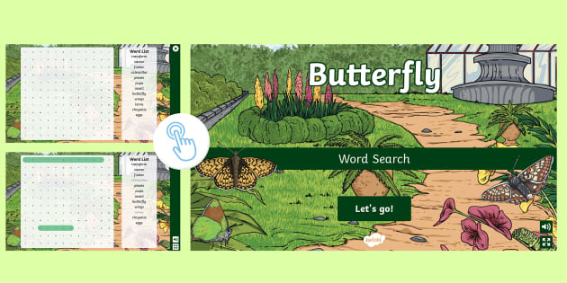 Butterfly Interactive Word Search (Teacher-Made) - Twinkl