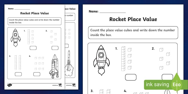 Free Rocket Place Value Activity Sheet Twinkl