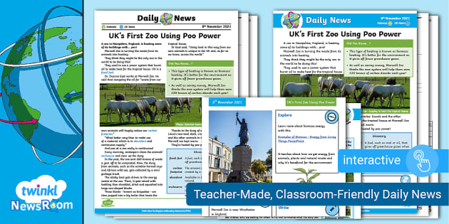 Zoo Poo Power | News Story & Activities for Kids (Ages 7-11)