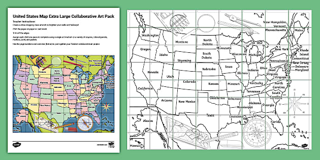 United States Map Extra-Large Collaborative Art Pack